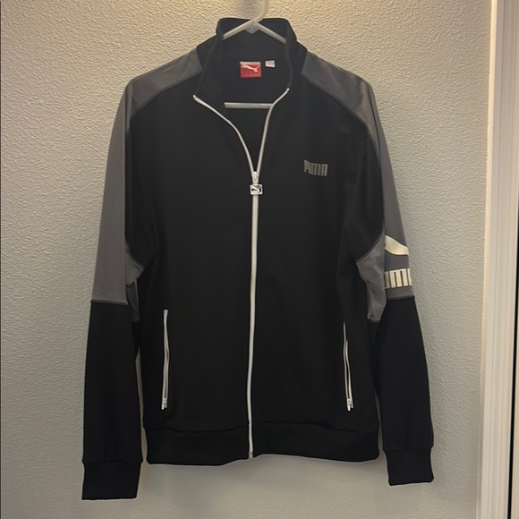 Puma | Jackets & Coats | Puma Mens Black And Gray Track Jacket | Poshmark